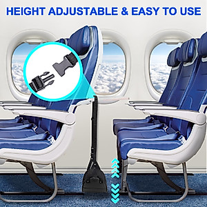 Airplane Footrest for Your Comfortable Travel（Relax Your feet).Foot Hammock for Airplanes, Buses, Trains, Offices Adjustable.Travel Essential Accessories. (Black)