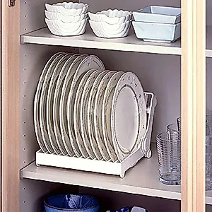 Dish Drying Rack,Small Dish Rack Plate Organizer for Cabinet, Dish Racks for Kitchen Counter Small Space, Collapsible Drying Rack Dishes Plate Holder, Kitchen Dish Strainer for Saucer Plate Pans Bowls