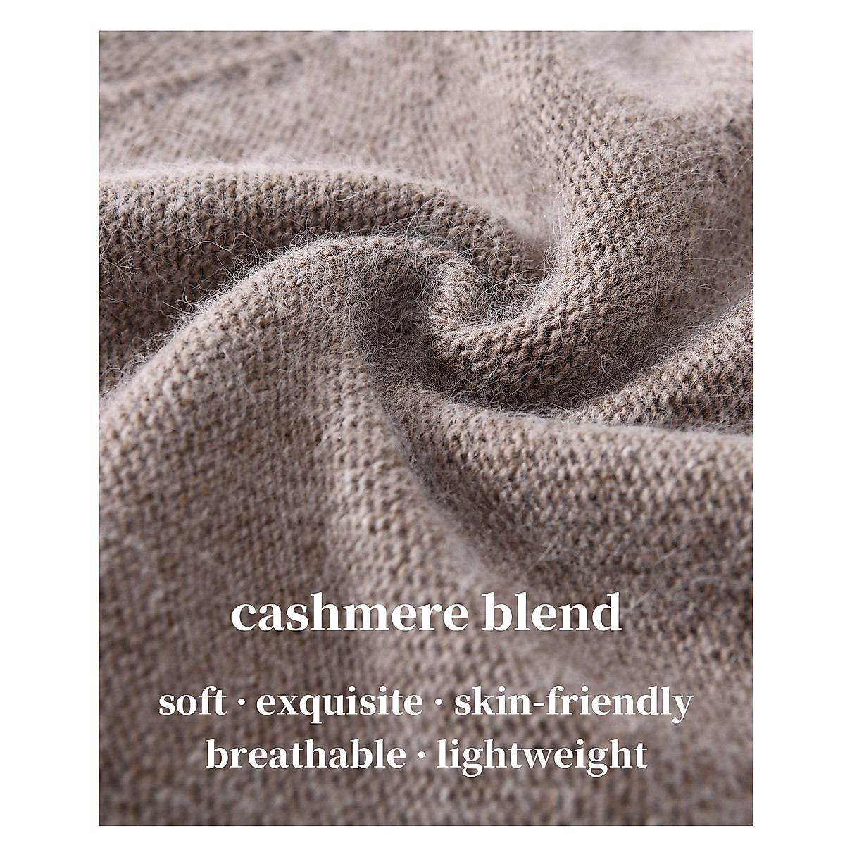 jaxmonoy Cashmere Slouchy Knit Beanie Hat for Women Winter Soft Warm Ladies Fleece Wool Knitted Skull Beanies Cap - Brown