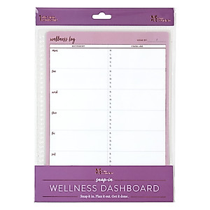 Snap-in Dashboard - Wellness. Track Food, Water, Activities and More. Wet-Erase and Double-Sided. 7" x 9" or Larger Notebook Snap-in Accessory by Erin Condren.