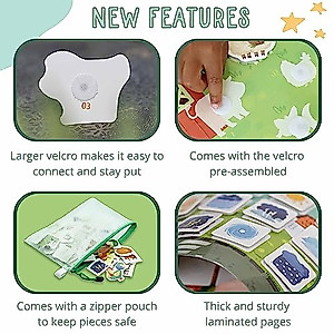 SpiritnSprout Montessori Busy Book for Toddlers 1-3 - Preassembled Busy Books for Toddlers 3-4 W/Zipper Pouch - Quiet Books for Toddlers 3-5 - Farm Montessori Busy Book Road Trip Activities for Kids