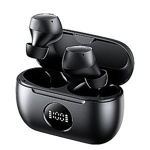 Skysay Wireless Earbuds ENC Noise Cancellation Bluetooth 5.3 Headphones Stereo Ear Buds with Digital Power Display, 100 Hrs Standby Time (Dark Black)