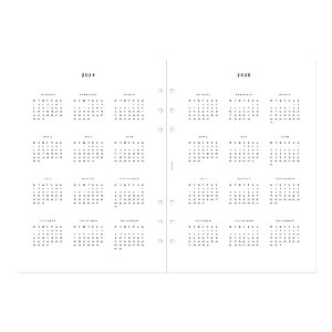 Filofax Calendar Diary Refill, A5 Size, Week-to-View with Appointments, Minimal Diary Pack, Vertical, White Paper, Multilingual: Five Languages, 2024 (C68593-24)