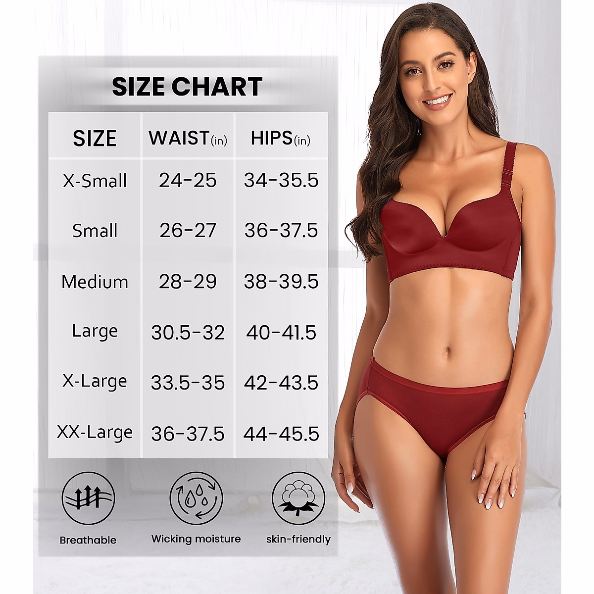 Eiggam Womens Bikini Panties, High-Cut Full Coverage Hip Lift Cotton Fiber Cool Underwear for Women - 10 Pack, L