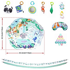 Aonerex Baby Play Gym Mat 5-in-1 Activity Mat Tummy Time Playmat, 8 Detachable Toys Sensory and Motor Skill Development Washable Play Mats for Floor, Newborn Baby Essentials