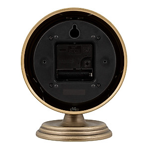 La Crosse 404-3229A 7-Inch Mabel Metal Table Top Quartz Clock, Bronze