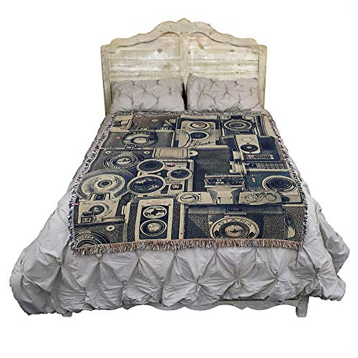 Pure Country Weavers Vintage Cameras Blanket by Thomas Brown - Gift Photography Tapestry Throw Woven from Cotton - Made in The USA (72x54)