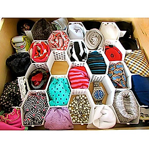 Evelots 4 Pack Dresser Drawer Organizer-Divider-Sock-Belt-Scarf-Underwear-112 Slots Total
