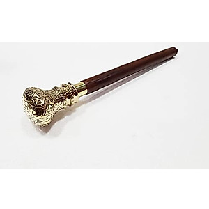 RS Enterprises Antique Nautical Vintage Style Designer Brass Handle Brawn Wooden Walking Stick Cane