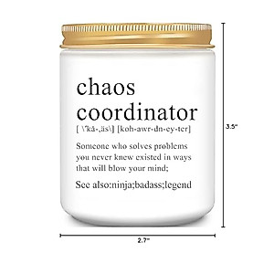 Chaos Coordinator Gifts, Gifts for Women, Unique Boss Lady Gifts for Women,Her,Mom, Friends,Coworker,Manager,Teacher,Boss, Birthday Gifts for Women - Thank You Gifts for Women,Lavender Candles
