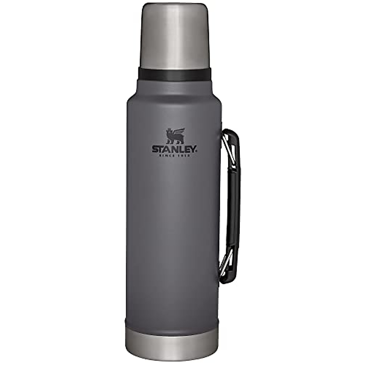 Stanley Classic Vacuum Insulated Wide Mouth Bottle - Charcoal - BPA-Free 18/8 Stainless Steel Thermos for Cold & Hot Beverages - 1.5 QT