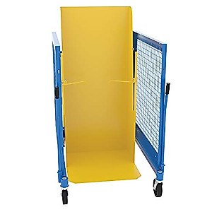 Vestil TCD-U-60-AC Universal AC Trash Can Dumper, Steel, 60-3/16" Maximum Height, 135 Degree Maximum Angle, 400 lb Uniform Capacity, Blue/Yellow