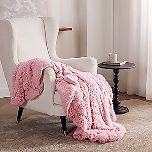 Bedsure Faux Fur Throw Blanket Pink – Fuzzy, Fluffy, and Shaggy Faux Fur, Soft and Thick Sherpa, Tie-dye Decorative Gift, Throw Blankets for Couch, Sofa, Bed, 50x60 Inches, 380 GSM