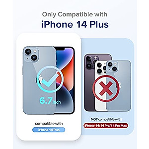 BERFY [5 in 1 for iPhone 14 Plus Case Clear Glitter, with 2X Screen Protector + 2X Camera Lens Protector [Non-Yellowing] Sparkle Bling Hard Shockproof Phone Case for Women Girls 6.7", Shiny Clear