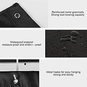 JiatuA Storage Pocket Chart, 5 Pockets Hanging Wall File Organizer with 4 Hooks, Hanging Pocket Chart - Hanging Storage Organizer for School, Home or Office Wall Pocket Chart, Black, 2 Pack