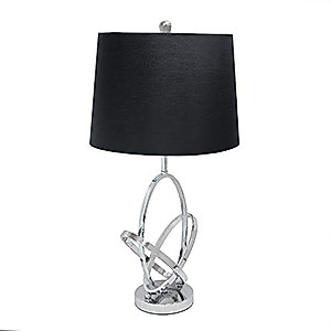 Elegant Designs LT1006-CHR Mod Art Polished Chrome Table Lamp with Black Shade