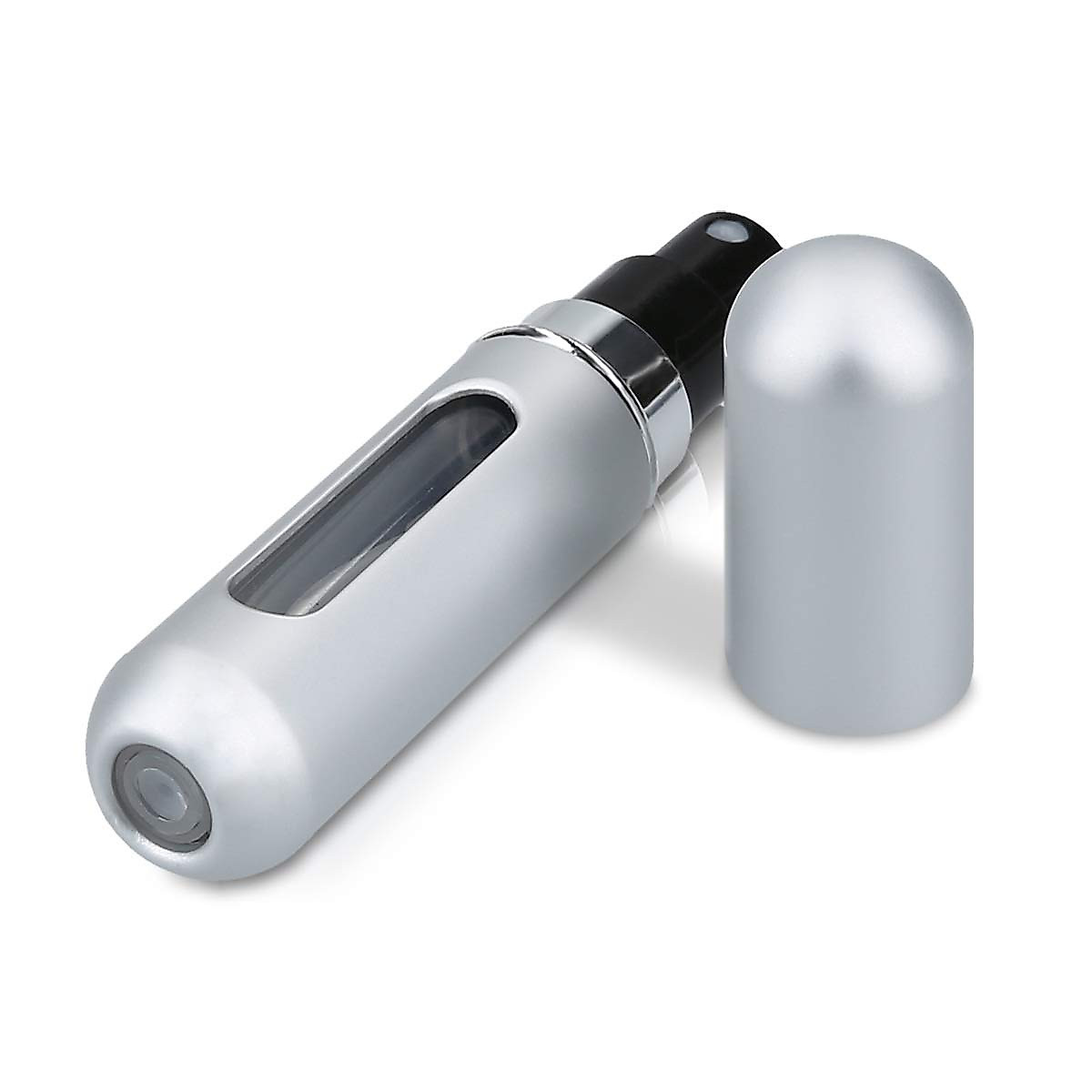 MuOu 3 Pack - 5 Milliliter Mini Refillable Perfume Atomizer Bottle, Multicolor Perfume Spray, Scent Pump Case for Traveling and Outgoing (Gold-Black-Silver)