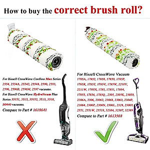 Lemige 2 Pack 2460 Multi-Surface Pet Pro Brush Rolls + 2 Pack 1866 Replacement Vacuum Filters for Bissell CrossWave Pet Pro 2306A & CrossWave 1785 Series, Compare to Part 1613568&161-3568, 1608684