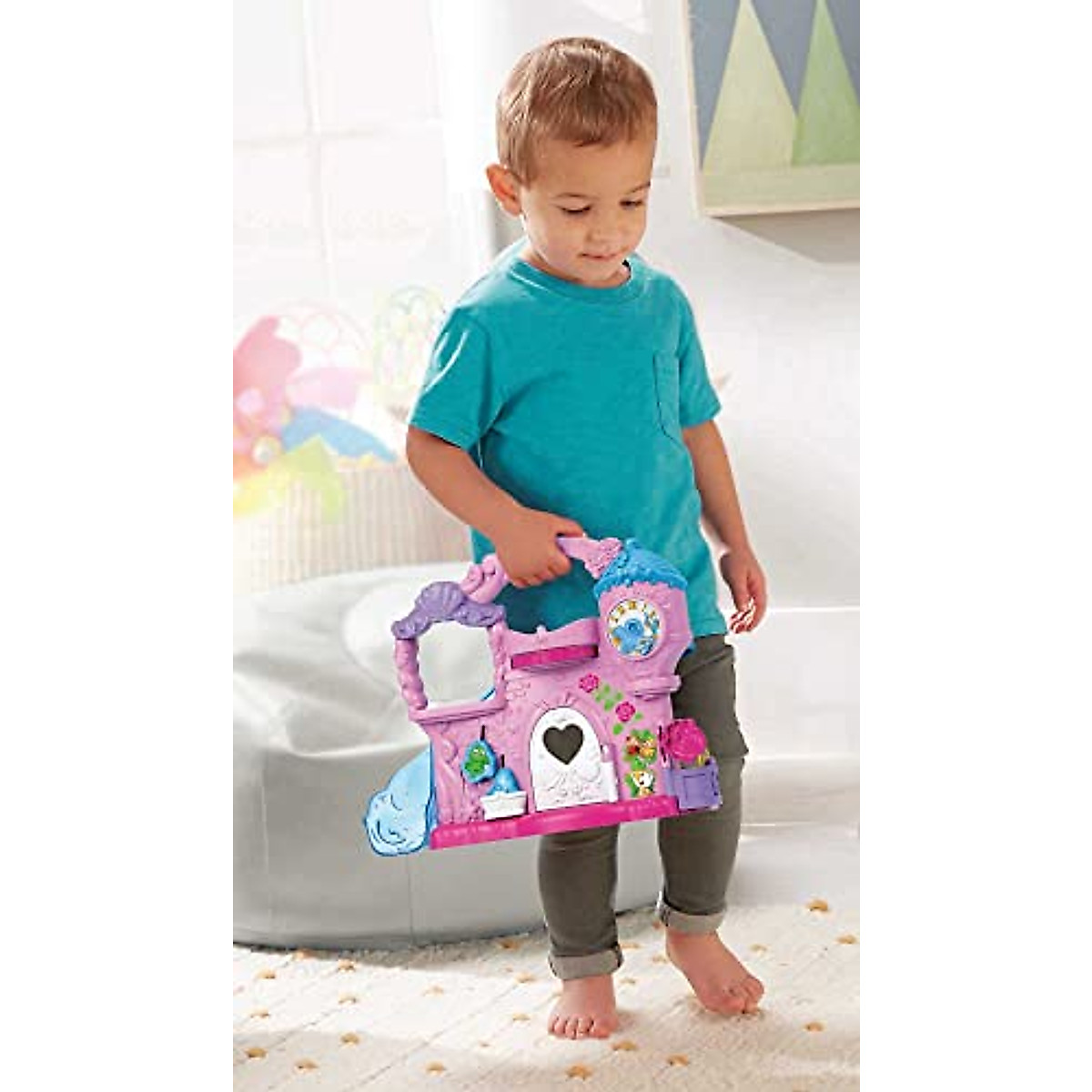 Disney Princess Toddler Toy Little People Play & Go Castle Portable Playset with Ariel & Cinderella Figures for Ages 18+ Months