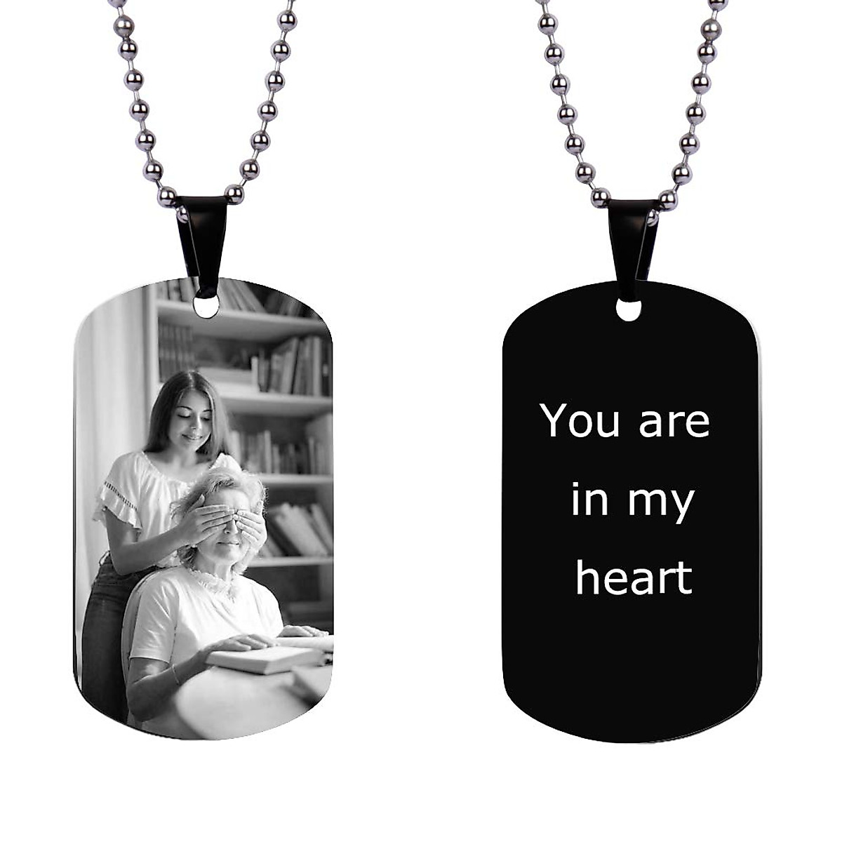 OYEFLY Custom Personalized Photo Picture Text Engraved Necklace Pendant For Lover Couples (1)