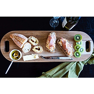 LUX American Oak Wood Oversized Charcuterie Board Extra Long 26" x 8.7" | Cheese Board With Handle |Fruit Grazing Platter | Serving Board for Cheeses, Meats, Crackers, and Wine | Long Cutting Board