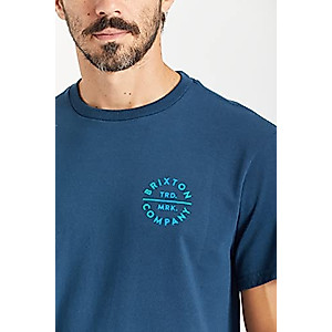 Brixton Men's Pledge Long Sleeve Standard T-Shirt, Moonlit Ocean/Gradient, Large