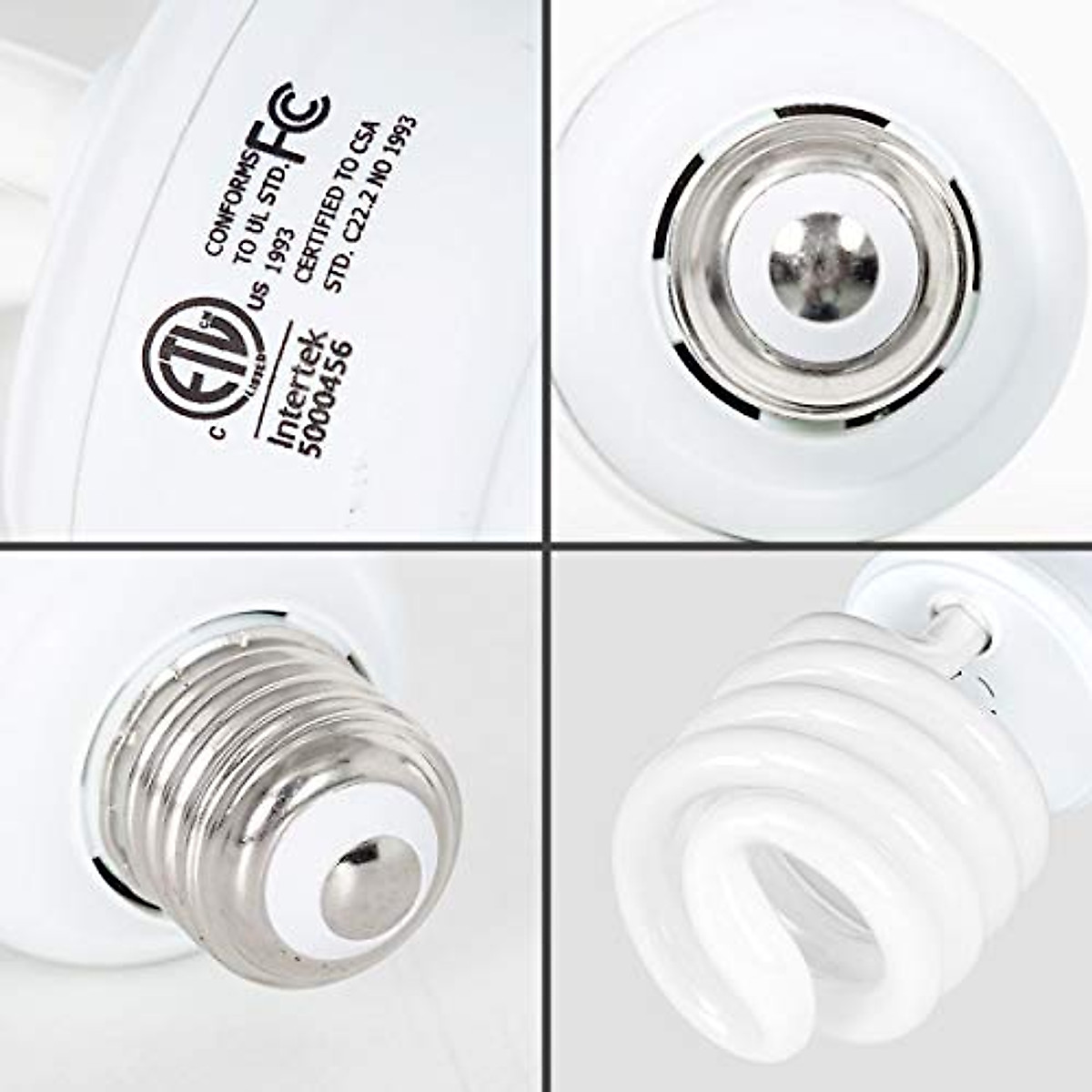 WACOOL Spiral Compact UVA UVB Reptile Light, 26W Energy Saving Lamps UVA UVB Bulb 10.0 and UV Test Card Kit for Reptile/Snake/Lizard/Insect/Turtle/Tortoise/Gecko etc. (26W)