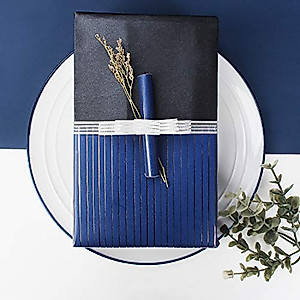 WRAPAHOLIC Wrapping Paper Roll - Gold and Navy Print with Cut Lines for Birthday, Holiday, Father's Day, Baby Shower - 4 Rolls - 30 inch X 120 inch Per Roll