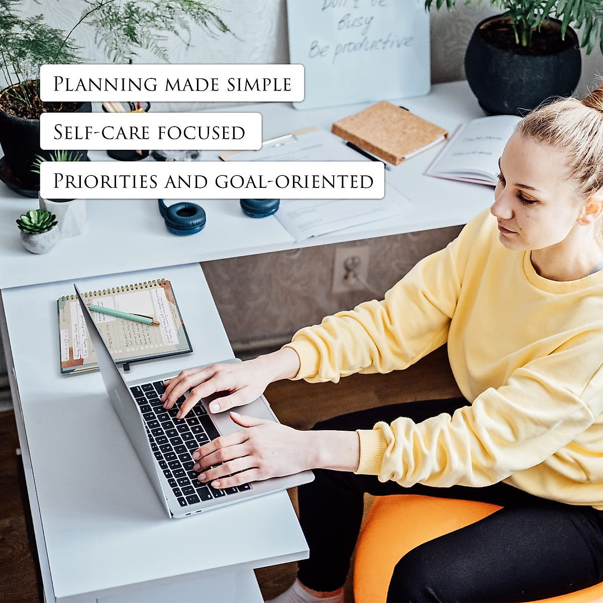 MESMOS Undated Daily Planner Organizer, To Do List Notebook for Women & Men, Small Business Cute Office Supplies, Productivity Planner, Daily Journal (120 Days,A5)