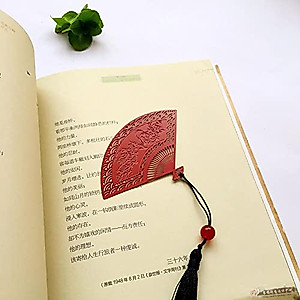 Fan Bookmark with Tassel (Black)