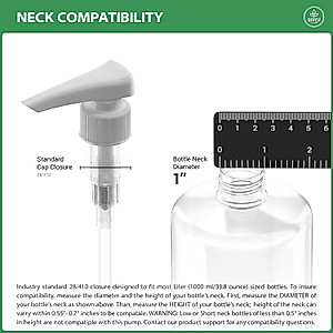 Pump for Shampoo Bottle 33.8 oz - 1-inch Neck Diameter, Suitable for Salon Liter Bottles, Lotion, and Conditioner - Durable Shampoo Pump, Shampoo Bottle Pump