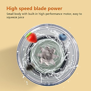 Portable Blend-er USB Rechargeable - Personal Blend-er for Shakes And Smoothies, Fruit Juicer with 6 Blades, Handheld Blenders for Sports, Travel, Outdoors