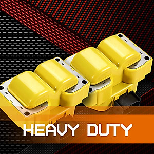 ENA Set of 2 Yellow Ignition Coil Pack Compatible with Ford Lincoln Mazda Mercury F150 F250 E150 Escort Explorer Mustang Ranger Town Car Mark VIII B2300 B2500 626 Tracer Mystique Replacement for FD487