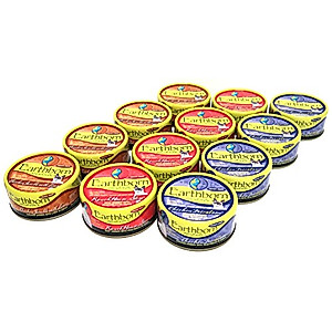 Earthborn Holistic Wet Cat Food Variety Pack - 3 Flavors (Chicken Jumble with Liver, RanchHouse Stew, and Chicken Fricatssee) - 5.5 Ounces Each (12 Total Cans)