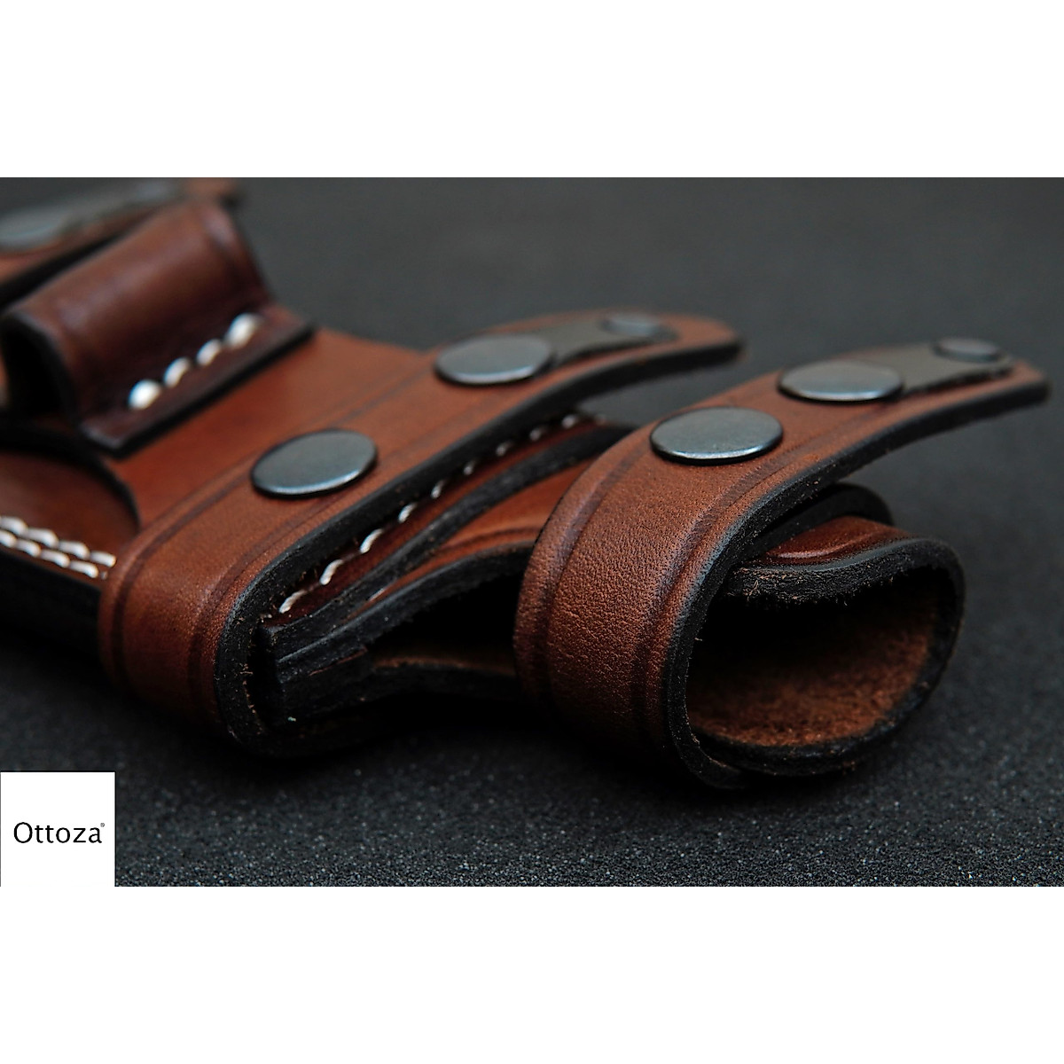 Ottoza TOP GRAIN Leather Knife Sheaths for Fixed Blade Knives, RIGHT HAND Leather Knife Sheath for Belt, Leather Knife Holster Belt Knife Holder, Horizontal Knife Sheath for Belt No:2