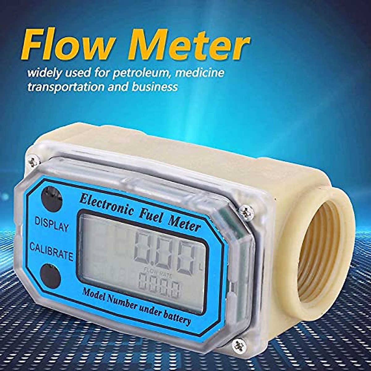 Diesel Fuel Meter Digital Fuel Meter Water Flow Meter Mini Digital Turbine Flowmeter Diesel Fuel Flow Meter 15-120L/min 1" NPT