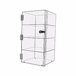 Marketing Holders Acrylic Countertop Display 12 x 7" x 19" Locking Security Showcase Cupcake