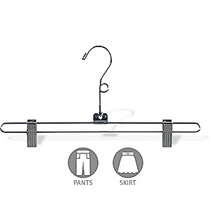 Chrome Metal Salesman Bottom Hanger with Clips and Loop on Neck in 12" Length X 1/8" Thick, Box of 50