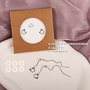 Guran Cat Earrings Anti-Lost Earphone Strap Compatible for Airpods 1 2 3 Pro (Cat_Silver)