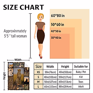 Cheetah Blanket for Kids, Aldults - Soft, Fuzzy & Cozy - 50"x60" Throw Size Blankets for Sofa, Work - Brown Cute Warm Throw Blankets Gifts