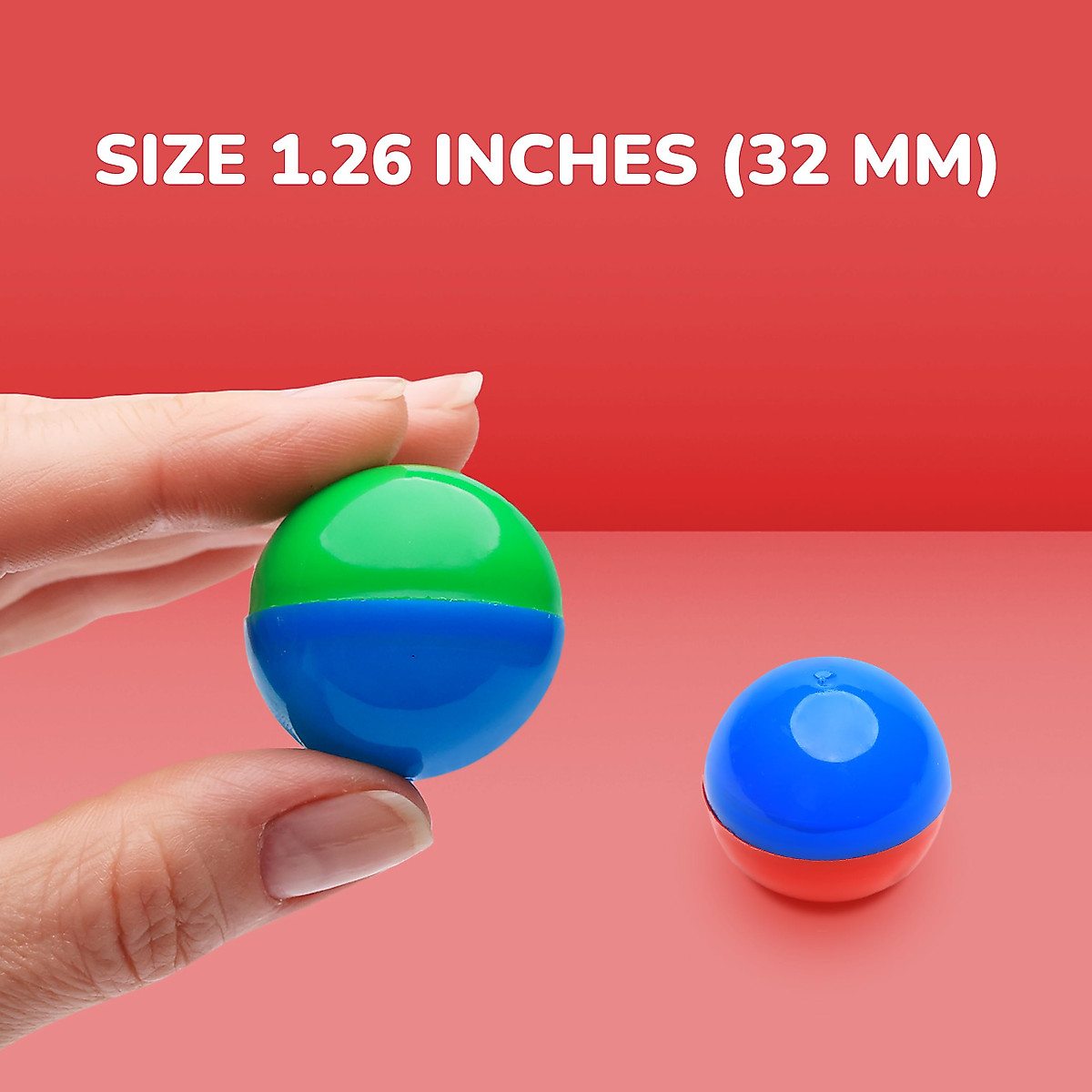 Capsule Vending Machine Colored Round Capsules Empty 250pcs 1.26 inch - Gumball Machine Capsules Bulk Party Favor Containers - Easter Basket Stuffers Birthday Gifts Pinata Stuffers DIY Craft Supplies