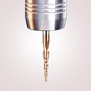 HQMaster Tapered Ball Nose End Mill 1/8 inch Shank Tungsten Carbide Cutter 3D Woodworking Tool CNC Router Bits (D=1.0mm)