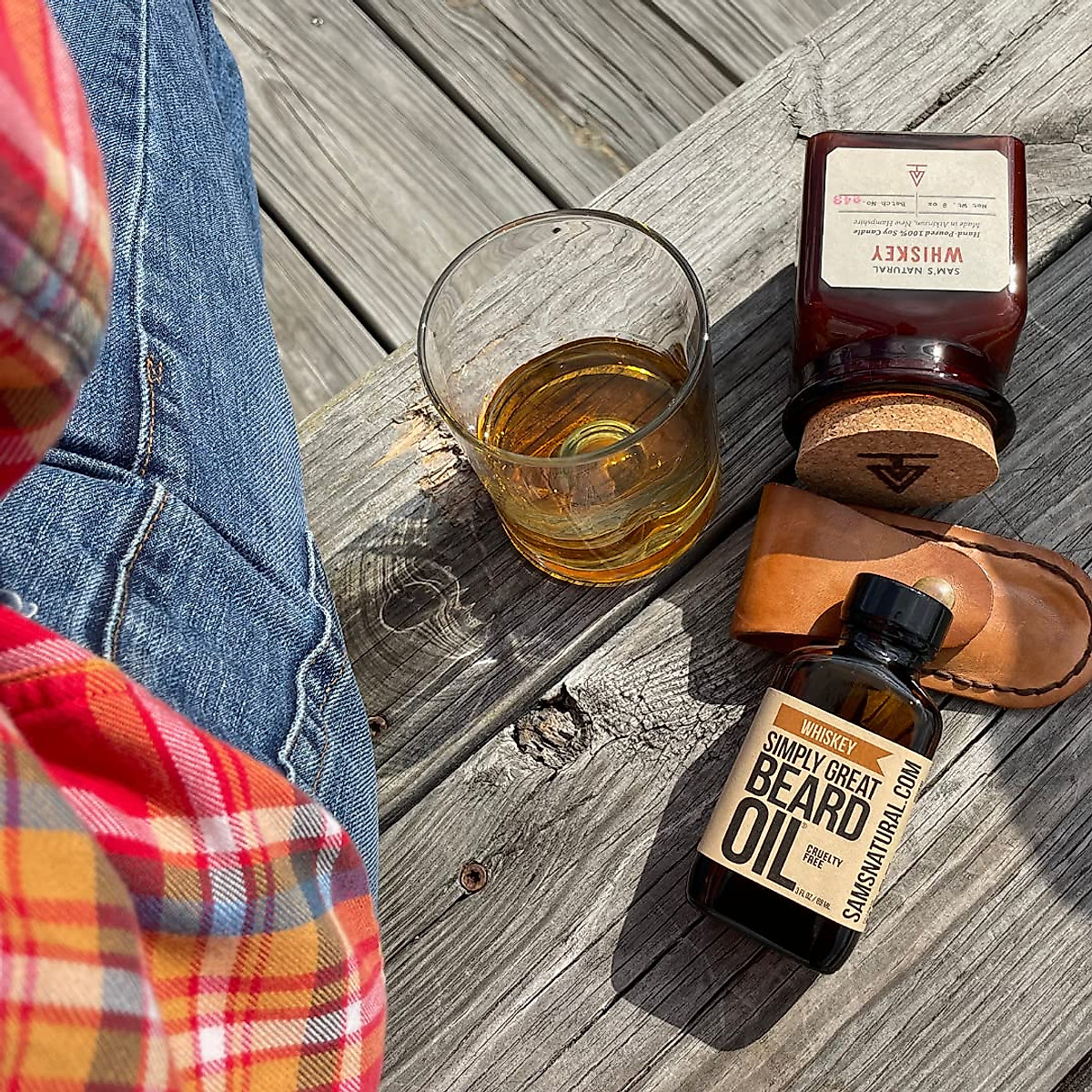 Simply Great Beard Oil - WHISKEY Scented - Holiday Gifts - Stocking Stuffers - Beard Conditioner 3 Oz Easy Applicator - Natural - Vegan and Cruelty Free Care for Beards