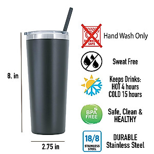 AVITO Personalized Motivational Mountain 22oz Tumbler - Laser Engraved - Vacuum Insulated - Stainless Steel