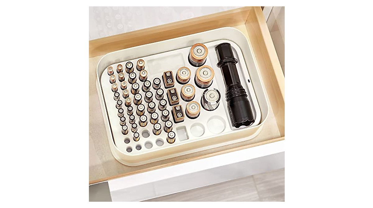 iDesign Recycled Plastic Battery Organizer | Eco-Friendly Storage Solution