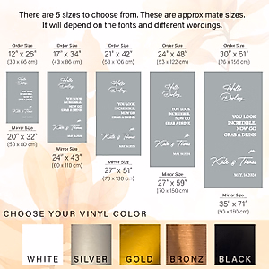 Personalized Welcome to Our Wedding Mirror Sign Decal DIY - Customized Bride and Groom Names - Lettering Elegant Happily Ever After Party Vinyl Sticker Wall Reception Decor