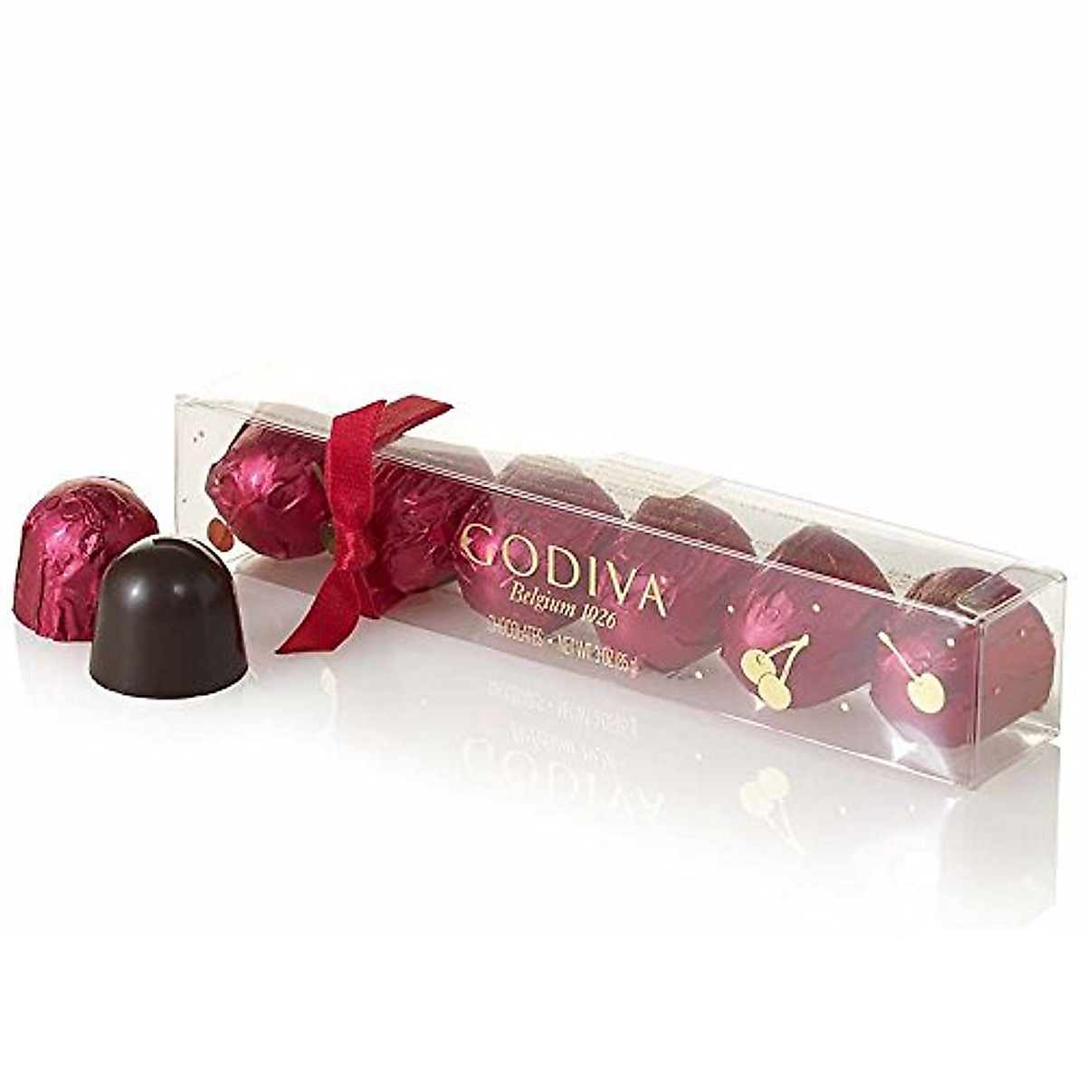 Godiva Chocolatier Holiday Gourmet Chocolate Coverred Cherry Cordials, Stocking Stuffer, 6 Count, 3 ounces