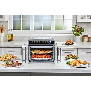 BLACK+DECKER Crisp 'N Bake Air Fryer Toaster Oven Combo, 12 in 1 Countertop Convection Oven Cooks Food Fast, Fits a Whole Pizza or 6 Toast Slices, French Doors with Stainless Steel Finish