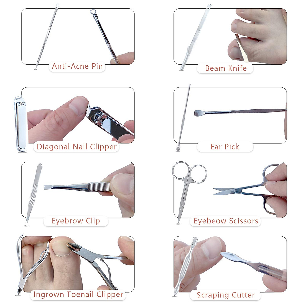 Manicure and Pedicure Kit, Nail Kit,Toenail And Fingernail Clippers with no Splash Design,Nail Clipper Set,Nail Tools 16 In 1 with Portable Travel Luxury Case For Women and Girls(Pink)