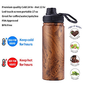 Sivaphe Tea Infuser Bottle With Removable Loose Leaf Tea Strainer, 18/8 Stainless Steel Insulated Travel Tea Tumbler Festival Gift(Wood Grain)